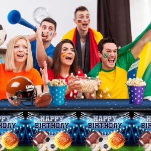 Juweked 3Pcs Sports Table Cloth Plastic Sports Birthday Party Decorations All Star Table Cloth Football Baseball Basketball Soccer Table Cloth Sports Party Tablecloth Sports Themed Party Decorations