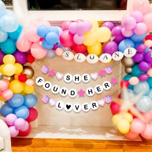 JeVenis She Found Her Lover Banner Bachelorette Party Decorations Rainbow Lover Bachelorette Party Decorations Bridal Shower Decorations