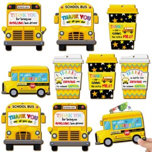 dunzoom 10 pcs wooden christmas gift card sleeves school bus driver appreciation gift card holders latte coffee thank you gifts for school bus driver supplies (gift card not included)