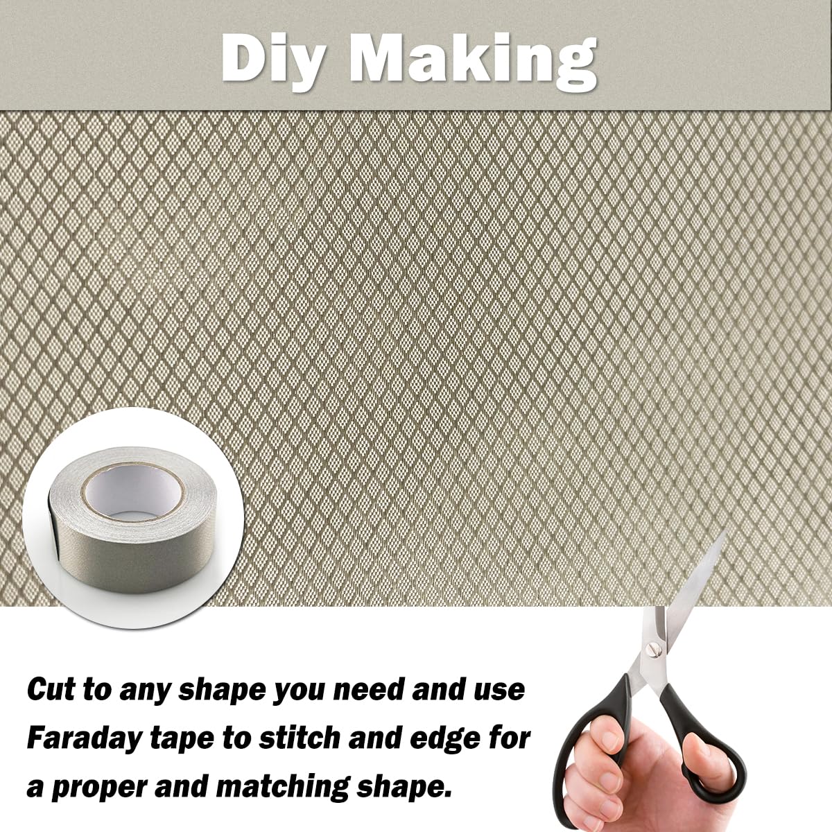 Faraday Fabric, Faraday Cloth,Faraday Fabric Kit 43.3in x 39.4in Fabric with 32.8ft of Faraday Tape Copper Nickel Faraday Fabric for DIY Faraday Cages,Faraday Boxes,for WiFi, GPS