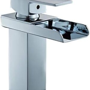 TOPSANTY Kitchen & Bath Fixtures Taps Faucet,Bathroom Basin Single Hole Waterfall Hot and Cold Water Mixer