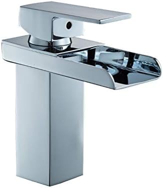 TOPSANTY Kitchen & Bath Fixtures Taps Faucet,Bathroom Basin Single Hole Waterfall Hot and Cold Water Mixer