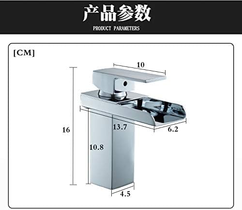 TOPSANTY Kitchen & Bath Fixtures Taps Faucet,Bathroom Basin Single Hole Waterfall Hot and Cold Water Mixer