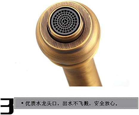 TOPSANTY Kitchen & Bath Fixtures Taps Faucet,Full Copper Carved Rotating Faucet Retro EuropUPC Style Basin Faucet, C,C