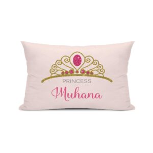 personalized princess crown pillowcase with names custom text printed fun bedroom decor pillow cover for children girls boys men women