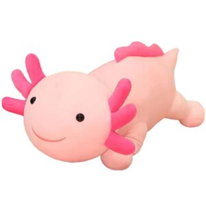 janclf axolotl stuffed animal plush toy,cute soft salamander plush pillow,kawaii plushies doll toy for kids (pink,11 inch)