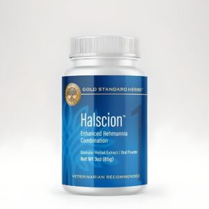 Halscion Cognitive Support and Stress Relief for Dogs by Gold Standard Herbs, All Natural Rehmannia Combination, 85 gram Powder, White