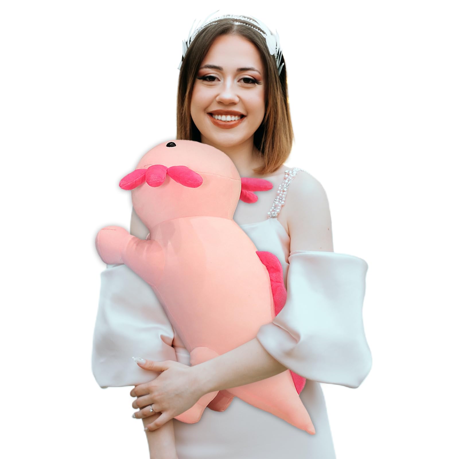 JANCLF Axolotl Stuffed Animal Plush Toy,Cute Soft Salamander Plush Pillow,Kawaii Plushies Doll Toy for Kids (Pink,11 inch)