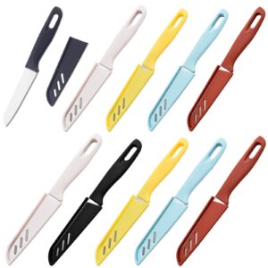 20 pieces paring knife, paring knives ultra sharp vegetable and fruit knife with sheath cover, rust proof stain resistant steel small kitchen knife, include 10pcs peeling knives and 10pcs knife sheath