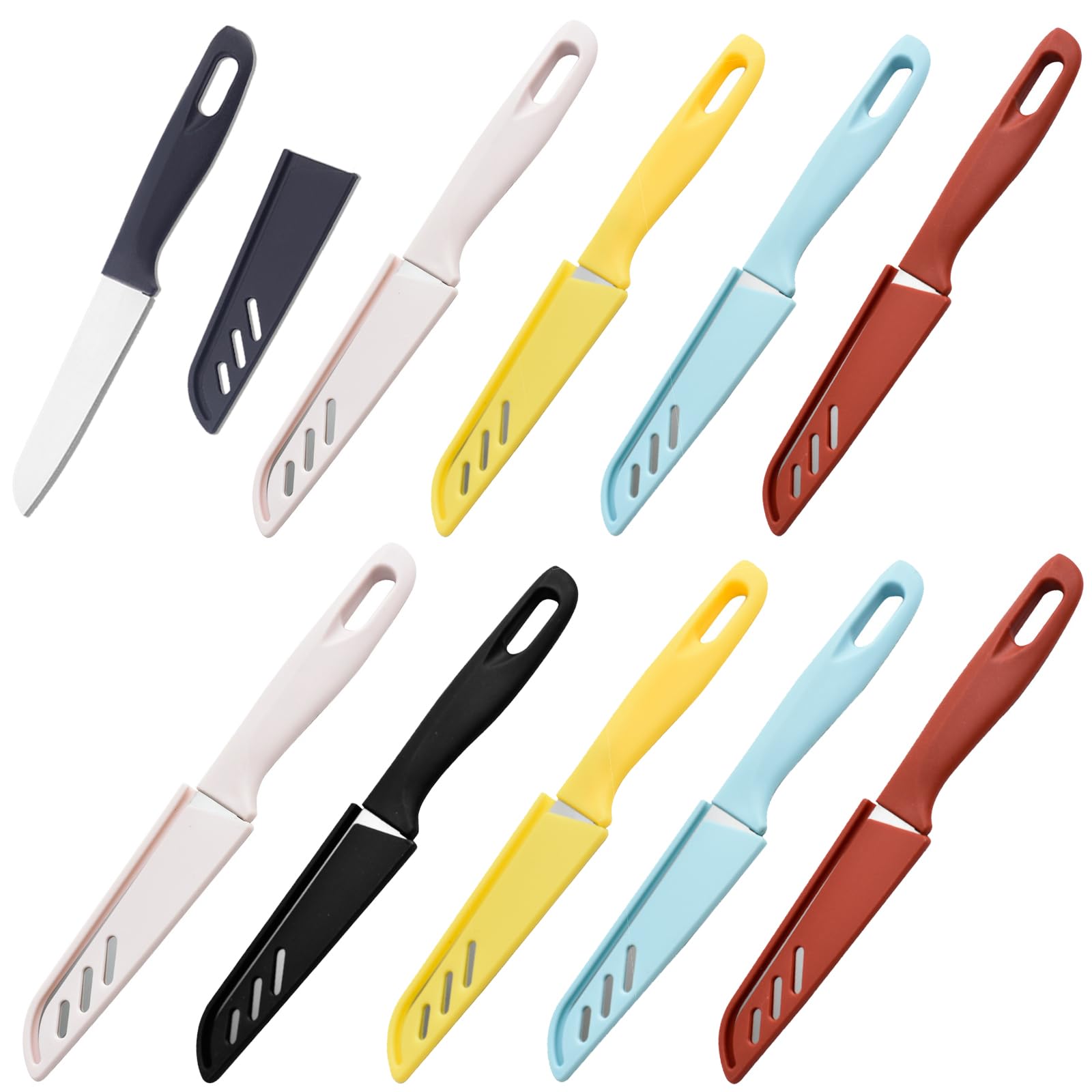 20 pieces Paring knife, Paring Knives Ultra Sharp Vegetable and Fruit Knife with Sheath Cover, Rust Proof Stain Resistant Steel Small Kitchen Knife, include 10PCS Peeling Knives and 10PCS Knife Sheath