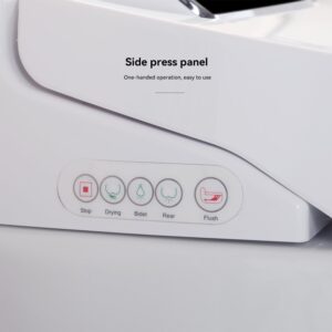 Smart Bidet Toilet with Heated Seat, Dual Flush, Warm Water and Dryer, Portable, Silver