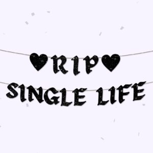 rip single life banner, 8 feet bachelorette glitter banner funny bridal backdrop bachelorette bridal party garland, no diy required