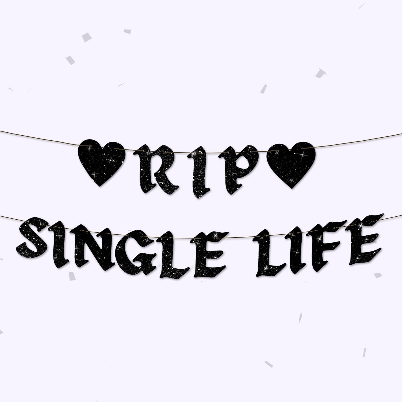 Rip Single Life Banner, 8 Feet Bachelorette Glitter Banner Funny Bridal Backdrop Bachelorette Bridal Party Garland, No DIY Required