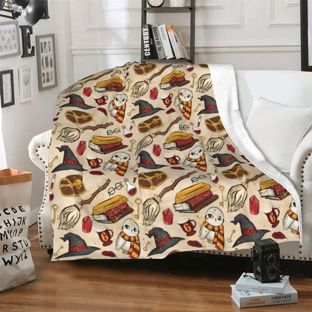 Hgcar Wizard Magic Blanket - Premium Flannel, 3D Printed Pattern, Comfortable Blanket for Bedroom Sofa Bed Car (50 * 60 in)