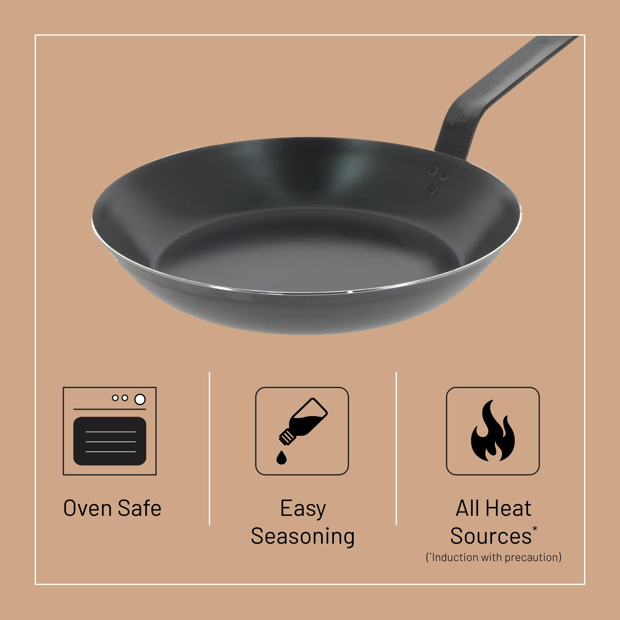 De Buyer Blue Carbon Steel Fry Pan 11”