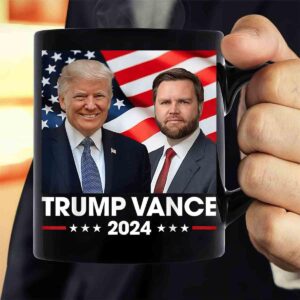 HIPPO HUG Trump Vance 2024 President Trump Supporter Re-Election Black Mug (Black, 15oz)