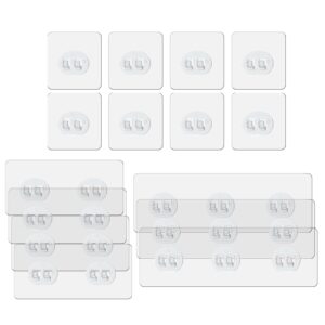 qianyu 15 pcs strong adhesive shower hooks shower caddy adhesive replacement transparent no drilling caddy stick pads waterproof shower shelves hooks for bathroom storage soap holder kitchen racks