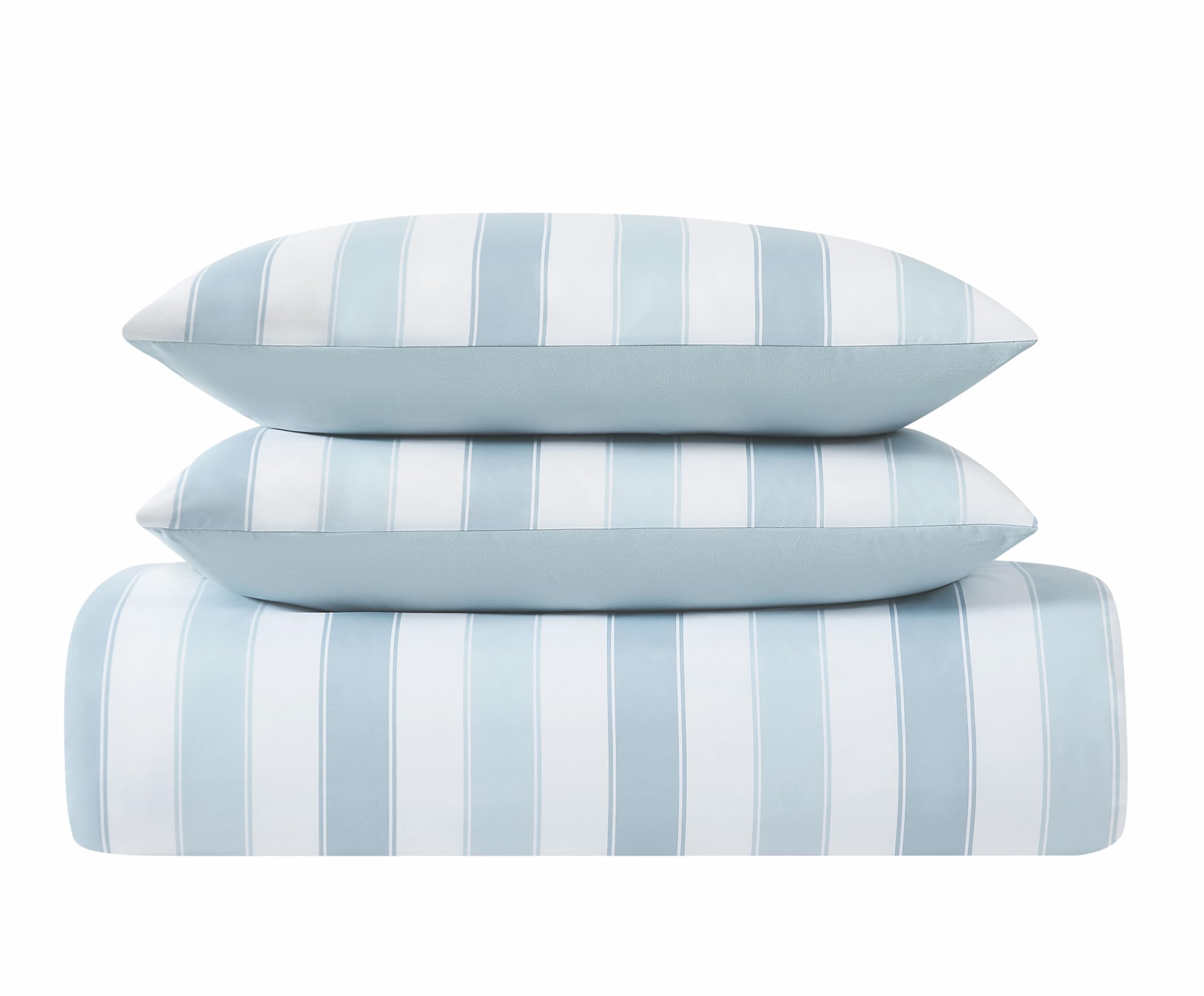 Truly Soft Aiden Stripe Blue King 3 Piece Duvet Cover Set