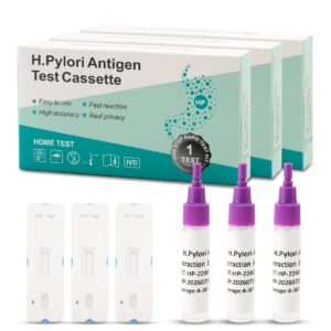 h. pylori helicobacter pylori stool 3 test kit, 10-15 minutes, highly accurate, easy to use, home testing, no lab visit required