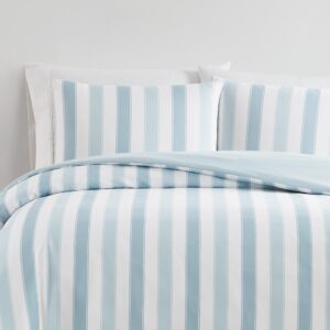 Truly Soft Aiden Stripe Blue King 3 Piece Duvet Cover Set