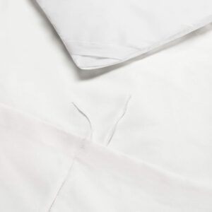 Slumberdown 1000 Thread Count 3-Piece Super King (116"" x 98"") Size, Duvet Cover Zipper Closer & Corner Ties, 100% Egyptian Cotton, Ultra Soft and Easy Care - White Solid, DXVM-KJHK-GVFB-KD91