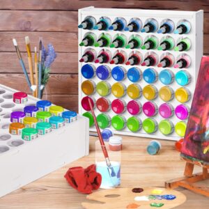 ZENFUN 2 Packs Craft Paint Storage Organizer, Craft Paint Rack Organizer with 49 Holes for Miniature Paint Set, Vertical Paint Rack Stand Wall-Mounted, 2oz Craft Paint Holder for Apple Barrel, Folkart