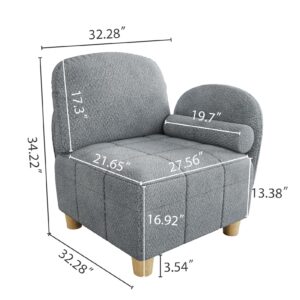 LLappuil Modular Combination Sofa Side Seater, Combination Sofa Belly Teddy Sofa Accessory, Carton A (Grey)