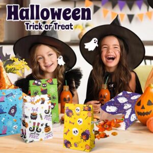 Elunpoe 32pcs Halloween Treat Bags Goodie Bags, Candy Bags for Trick or Treat, Perfect Halloween Party Favor Paper Bags for Snacks, Gift Bags, and Party Supplies