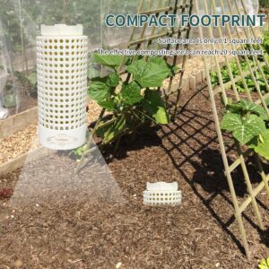 Underground Worm Farm, Garden Mini vermicomposting bin for use in Outdoor Gardening from Kitchen Food Waste, with Holes and lid, White (10.2x4.3x4.3IN)