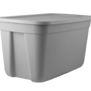 Generic Large 30-Gallon (120-Quart) Gray Heavy Duty Tote with Standard Snap Lid, Stackable Storage Bin with Molded Handles for Easy Carrying (18)