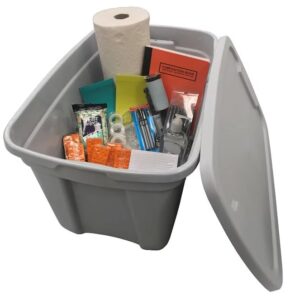 Generic Large 30-Gallon (120-Quart) Gray Heavy Duty Tote with Standard Snap Lid, Stackable Storage Bin with Molded Handles for Easy Carrying (18)