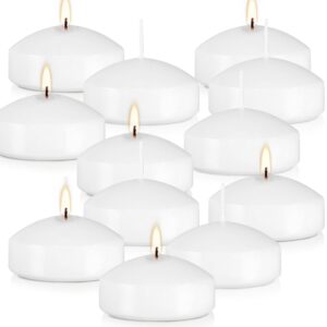 12 floating candles, smoke-free and odorless, burning continuously for 8-10 hours, white, 3-inch floating candles, suitable for valentine's day, weddings, holidays, home decoration