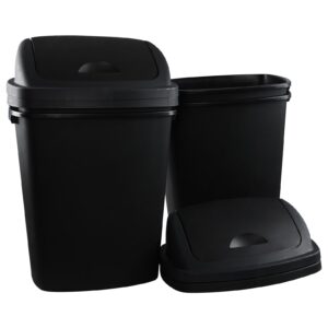 eudokkyna 4 pack 18.5 gallons large garbage bin with lid, black swing top trash can