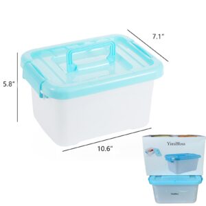 YimiBloss 5 Quart Plastic Latching Storage Boxes with Lids, 4-Pack Clear Storage Bin Box with Handle Containers to Organize Shoes and Closet Shelves, Classroom Organization Teacher Tools