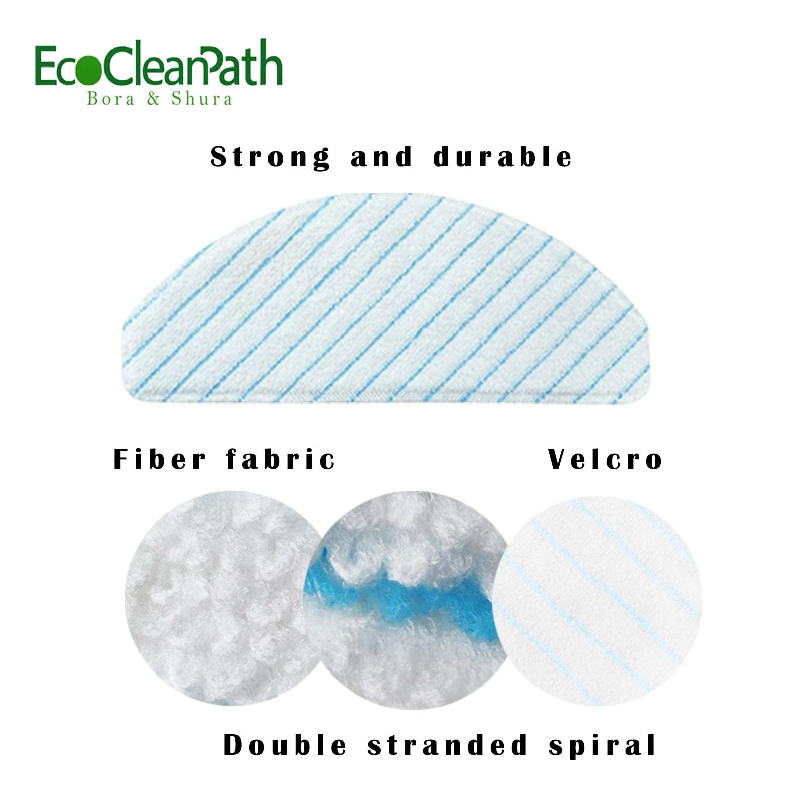 ecocleanpath 12pcs Disposable Mopping Pads for Compatible with T8/T8+/T8 AIVI, N8/N8 Pro/N8 Pro+, T9/T9+, Oscillating Mop, Microfiber, Washable, Blue Stripes