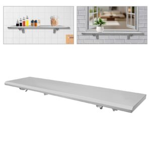 galaxyway 48" l x 12" w folding concession shelf, wall mount folding shelf stainless steel folding concession shelf drop down serving window concession food serving shelf for food truck food trailer