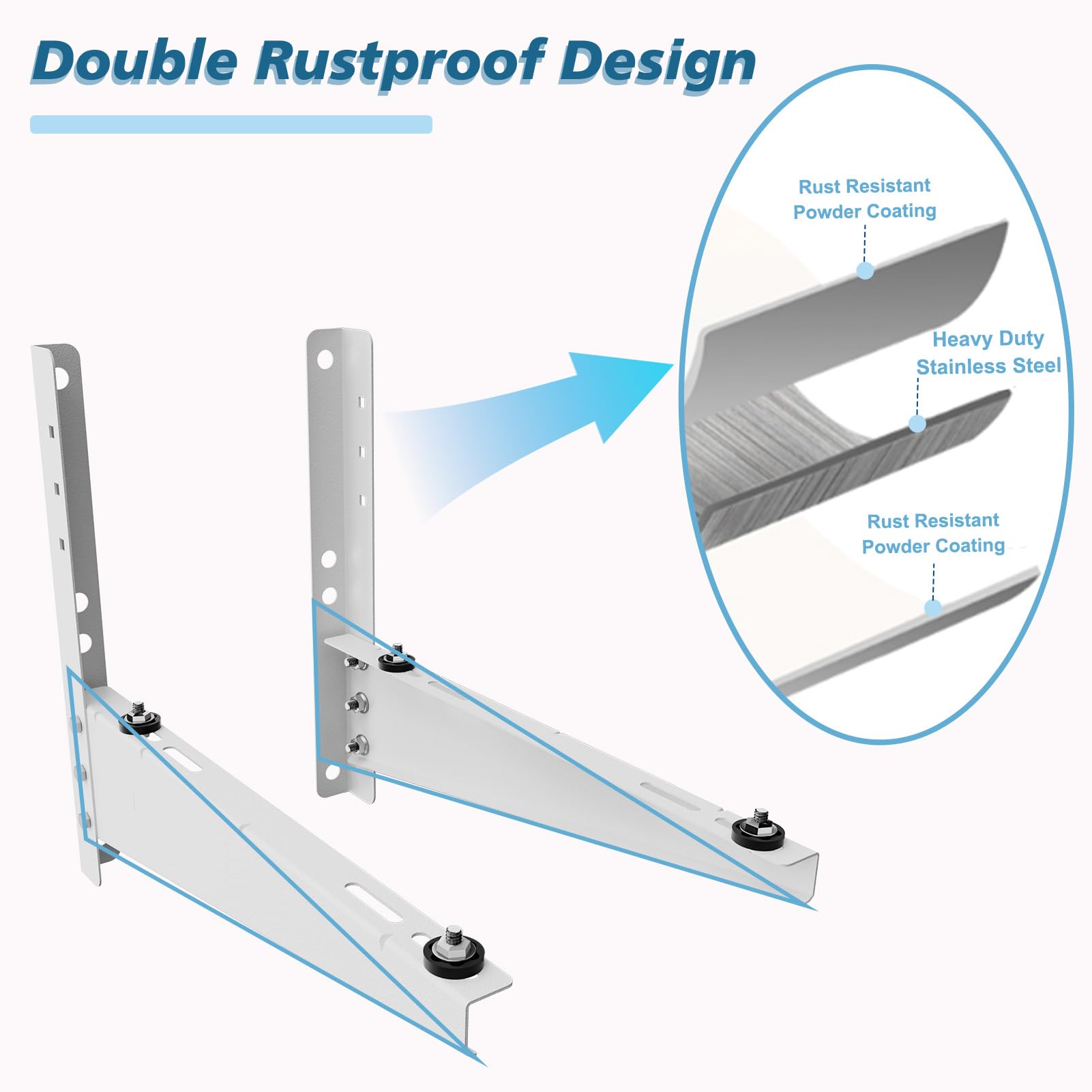 Ogival Mini Split Bracket, Heavy Duty AC Wall Mounting Bracket, Holds up to 330lbs, for 9,000-18,000 BTU AC Units