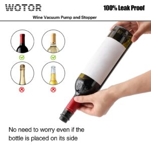 WOTOR Wine Saver Vacuum Pump with 20 Stoppers, Wine Stopper, Wine Preserver, Reusable Bottle Sealer Keeps Wine Fresh