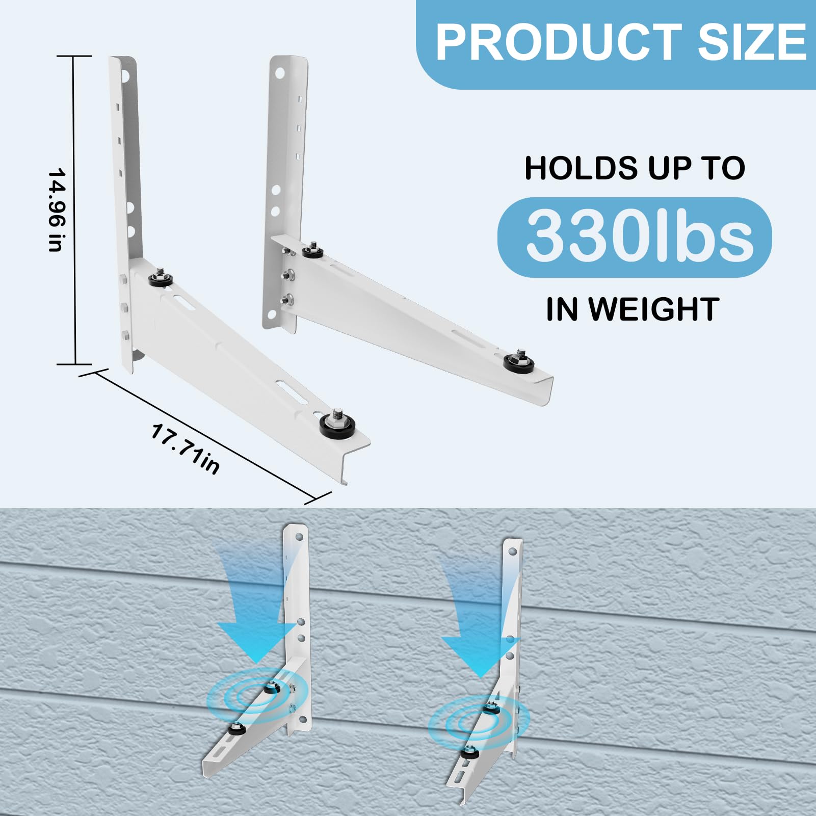 Ogival Mini Split Bracket, Heavy Duty AC Wall Mounting Bracket, Holds up to 330lbs, for 9,000-18,000 BTU AC Units