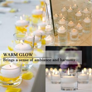 12 Floating Candles, Smoke-Free and odorless, Burning continuously for 8-10 Hours, White, 3-inch Floating Candles, Suitable for Valentine's Day, Weddings, Holidays, Home Decoration