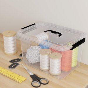 Neadas 12 Quarts Clear Latch Storage Bins with Lid, Clear Plastic Storage Latching Box with Handle, 6 Packs