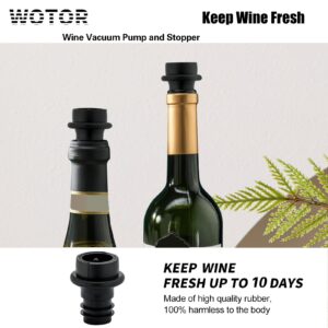 WOTOR Wine Saver Vacuum Pump with 20 Stoppers, Wine Stopper, Wine Preserver, Reusable Bottle Sealer Keeps Wine Fresh