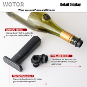 WOTOR Wine Saver Vacuum Pump with 20 Stoppers, Wine Stopper, Wine Preserver, Reusable Bottle Sealer Keeps Wine Fresh