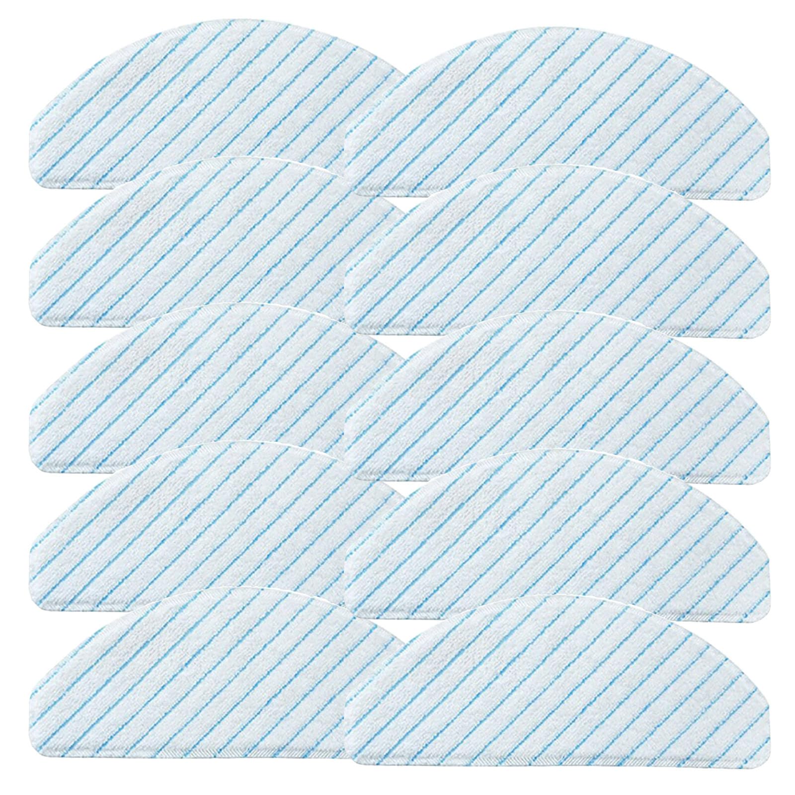 ecocleanpath 12pcs Disposable Mopping Pads for Compatible with T8/T8+/T8 AIVI, N8/N8 Pro/N8 Pro+, T9/T9+, Oscillating Mop, Microfiber, Washable, Blue Stripes