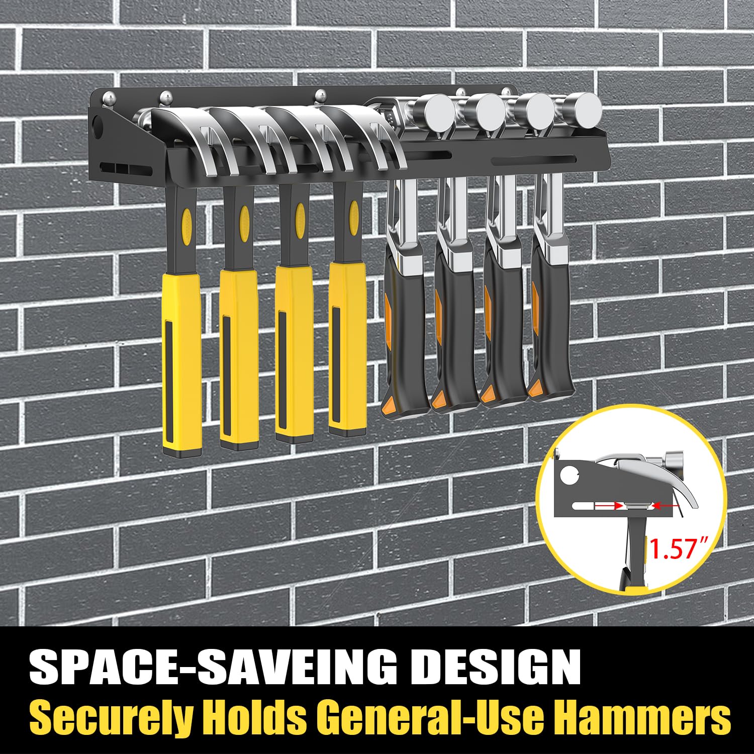 ValuXpro Hammer Holder,Hammer Storage Tool Rack Organizer Wall Mount for Garage,Pegboard,Workshop,Home,Fit Most of Hammer or Small Tools