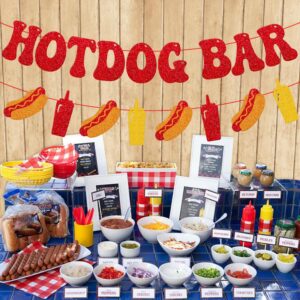 Hotdog bar Banner Hotdog Birthday Party Supplies for Children Kids Sausage Bday Party Decorations