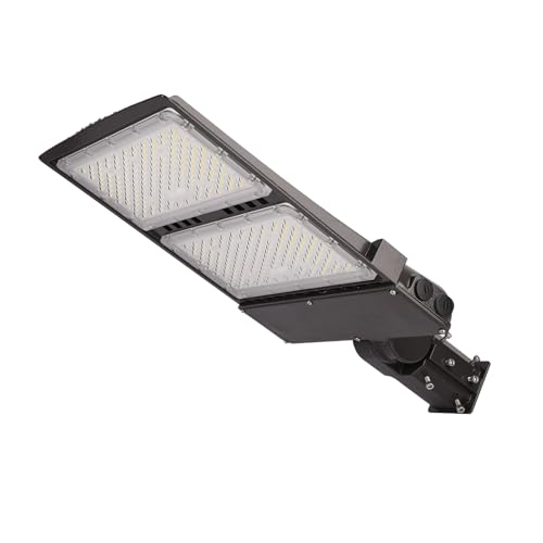 HYPAILUSLED Power Switchable 200W 240W 300W LED Shoebox Light 3000K 4000K 5000K CCT Adjustable Outdoor Commercial Parking Lot Street Yard Area Lighting Fixtures 110-277V (AM Slip Fitter Bracket)