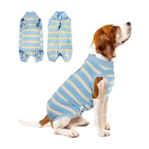 dog recovery suit, e-collar tapered alternative, universal recovery suit for male and female dogs, breathable dog surgical gowns for weaning, post-op and skin problems