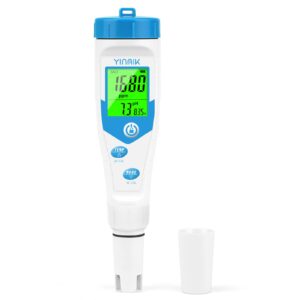 yinmik ph salt meter for home, simultaneous display of ph tds for household water, 2024 new upgraded 5 in 1 ec temp salt tds ph tester for saltwater pool,hot tubs,home brewing,aquarium, hydroponics