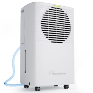 hansabenne 30-pints dehumidifier for basements - 2000 sq. ft. compact dehumidifier with auto or manual drainage- compact dehumidifier with intelligent humidity control | auto defrost | dry clothes